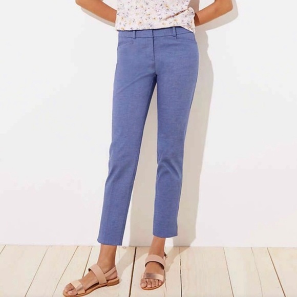 LOFT | Pants & Jumpsuits | Loft Chambray Blue Julie Riviera Pants ...
